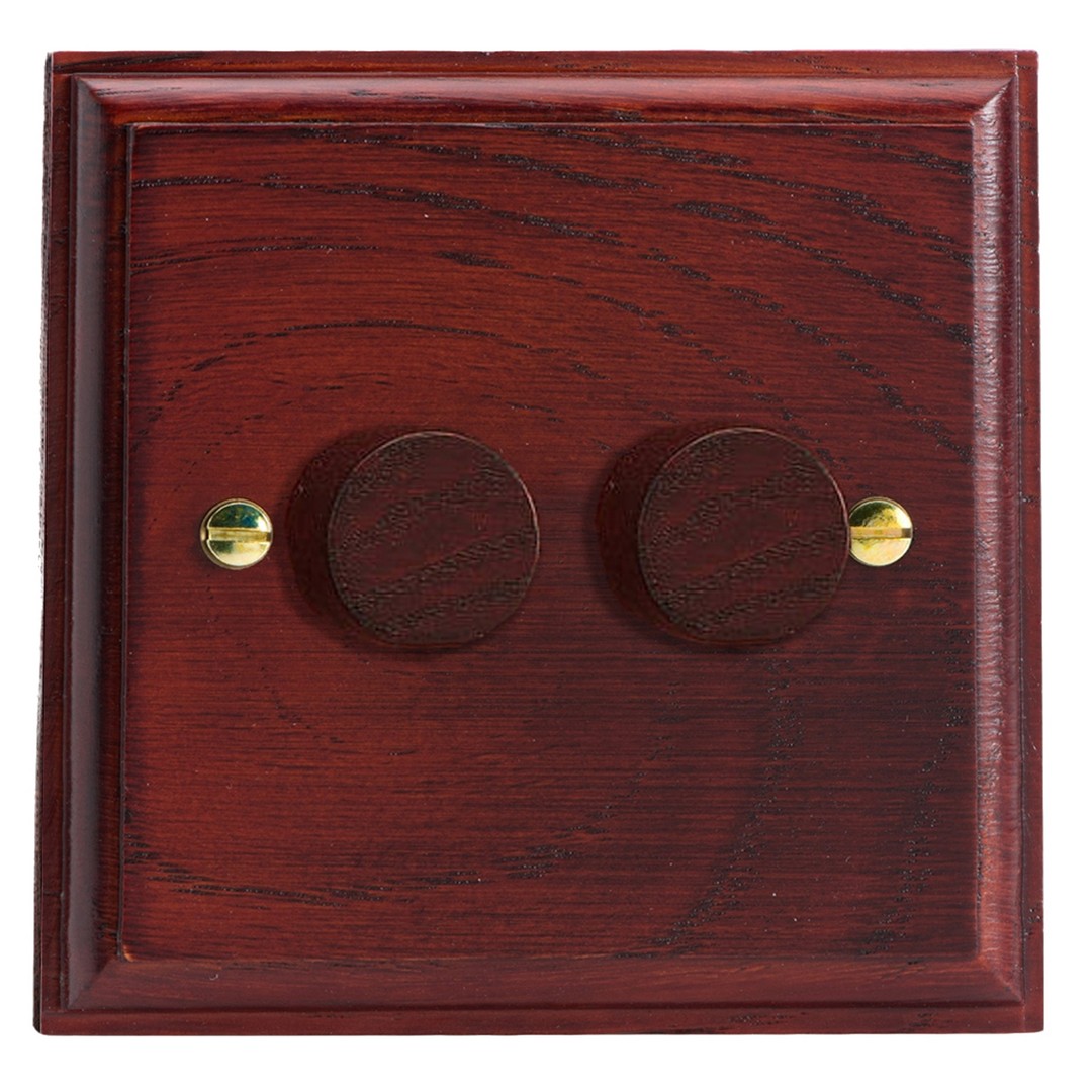 HK4M | VARILIGHT | 2-Gang 2-Way V-Dim Push On/Off Rotary Dimmer 2 x 40-250W