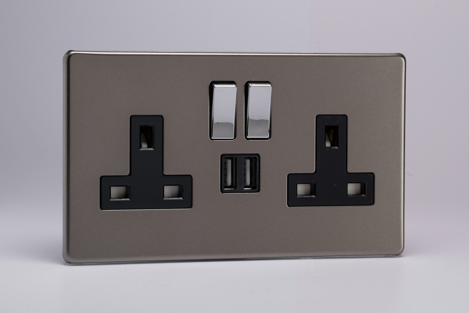 XDR5U2SBS | VARILIGHT | Double Socket with 2 x 12W Shared USB A ...