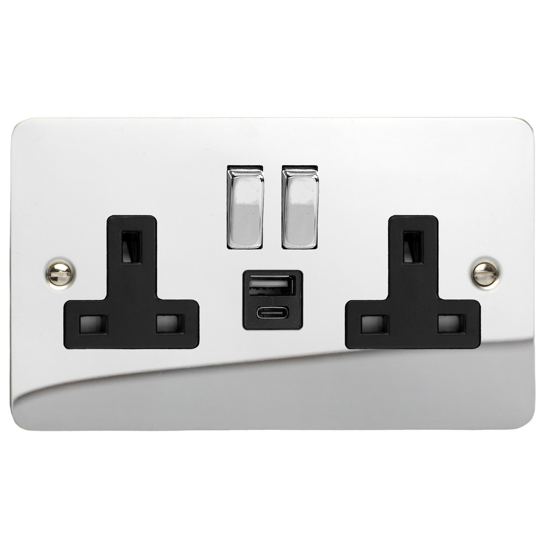 XFC5UACDB | VARILIGHT | Double Socket with 20W Shared USB A & C ...