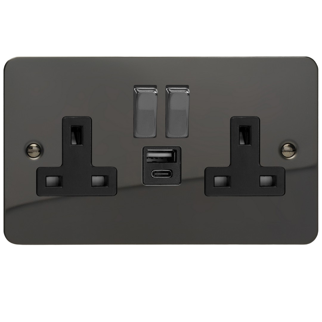 XFI5UACDB | VARILIGHT | Double Socket with 20W Shared USB A & C ...